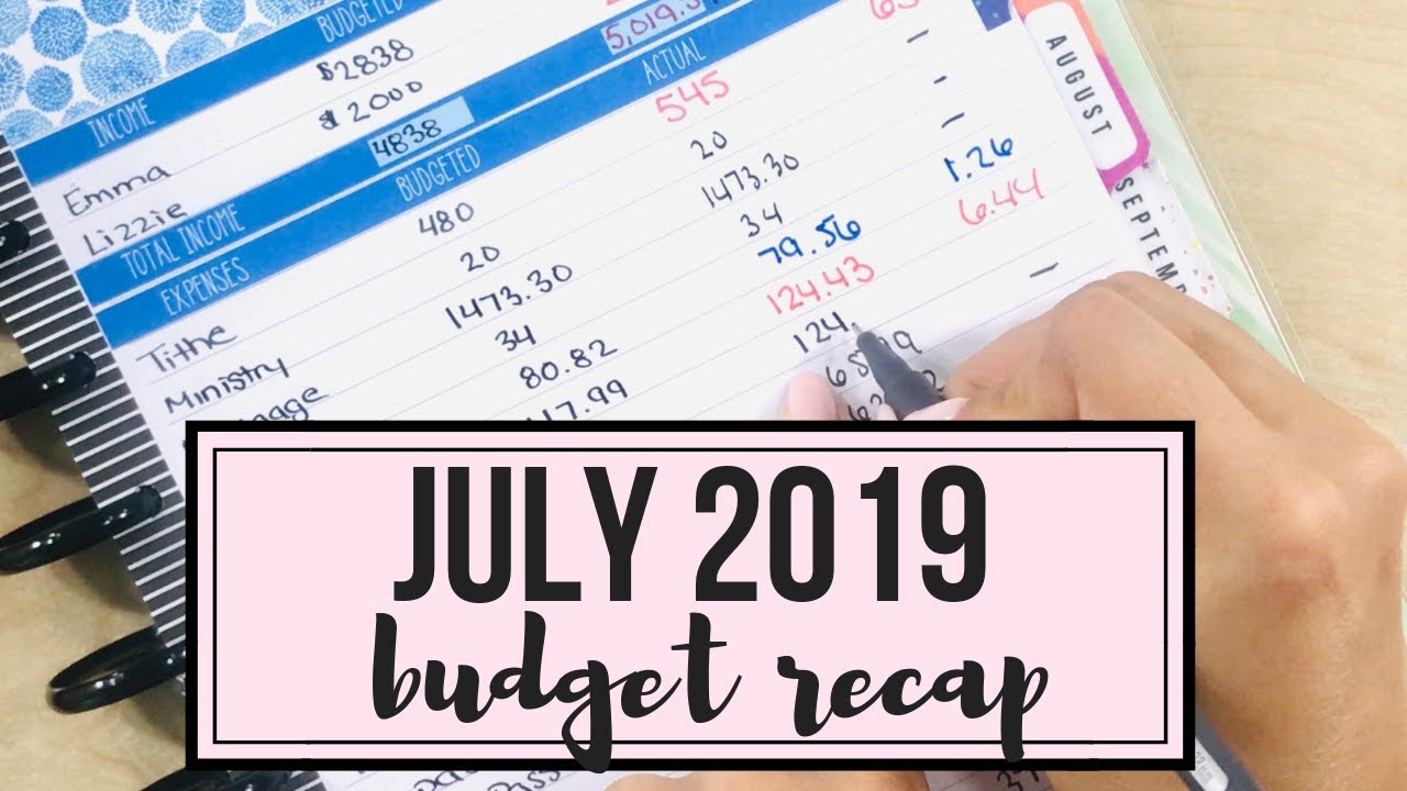 July Budget Recap | REAL BUDGET NUMBERS 2019 - YouTube