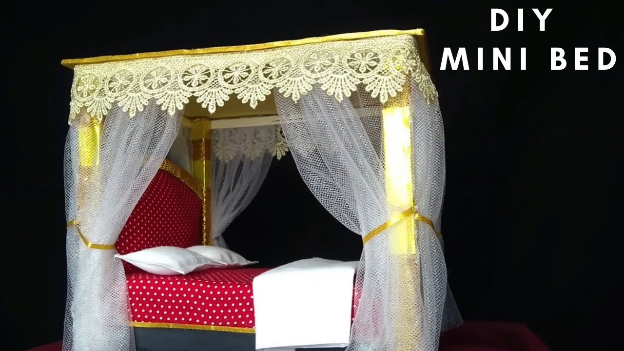 How to make Miniature Bed | Royal Bed | DIY Mini Furniture | Easy Craft ...