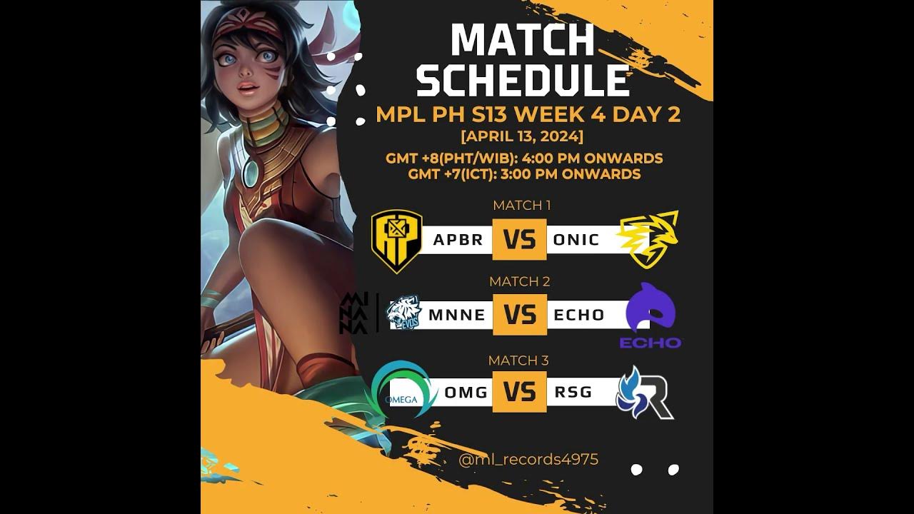MPL PH WEEK 4 MATCHES SCHEDULE #mobilelegends #mlbb #philippines #ml #shorts #indonesia #mpl # ...