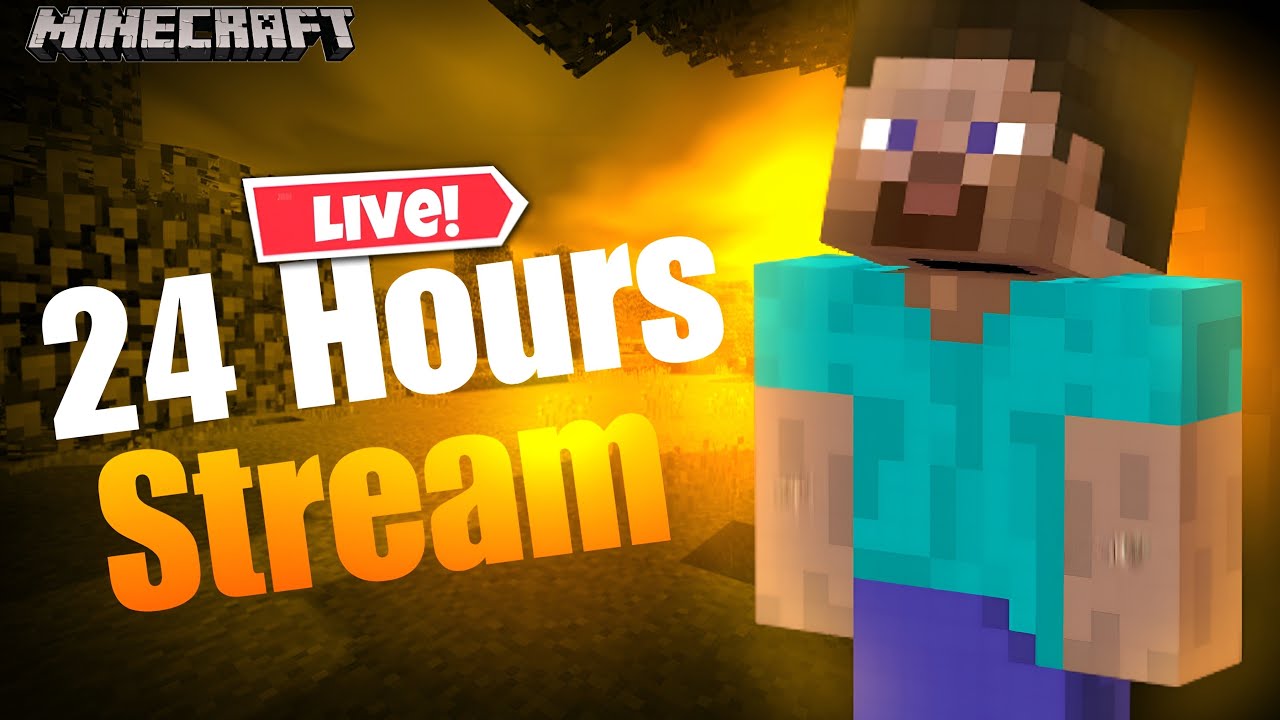 24 hours live stream in minecraft and playing with subscribers😎 # ...