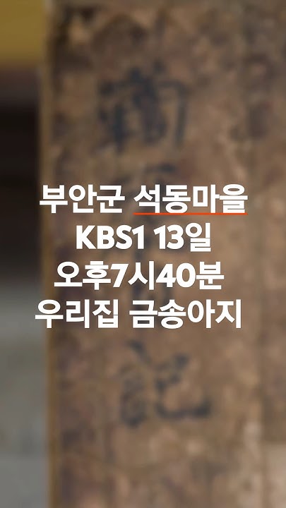 부안군 석동마을 KBS1 우리집 금송아지 13일오후 7시40분 방송 예고편 - YouTube
