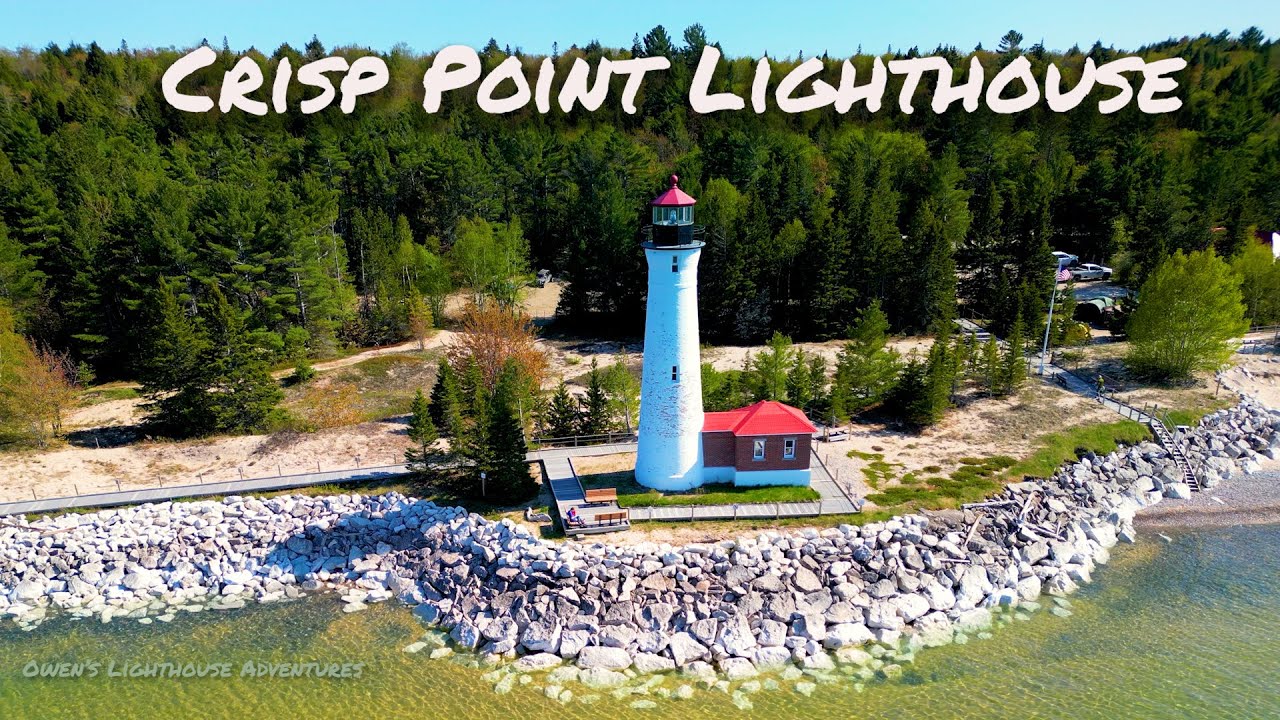 Crisp Point Lighthouse - Aerial 4k of the Crisp Point Light! - YouTube