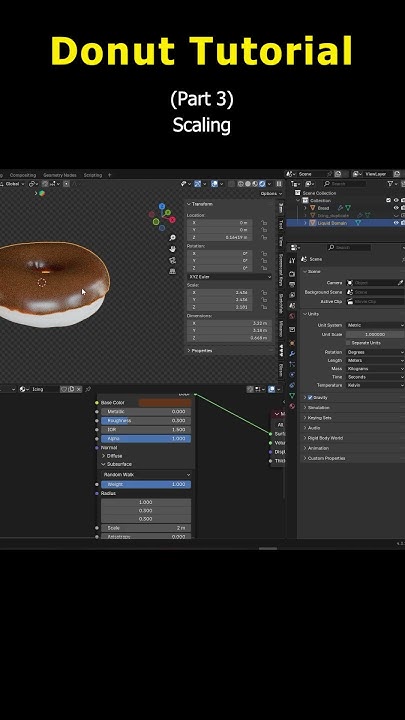 Creating a Donut in Blender (part 3) | Scaling - YouTube