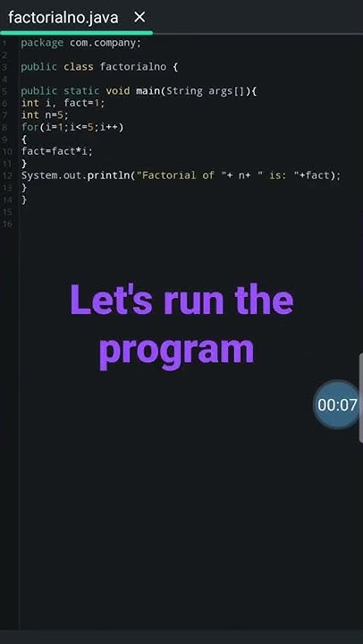 Java program to find the factorial of a number in Java#java #programming,#,coding - YouTube