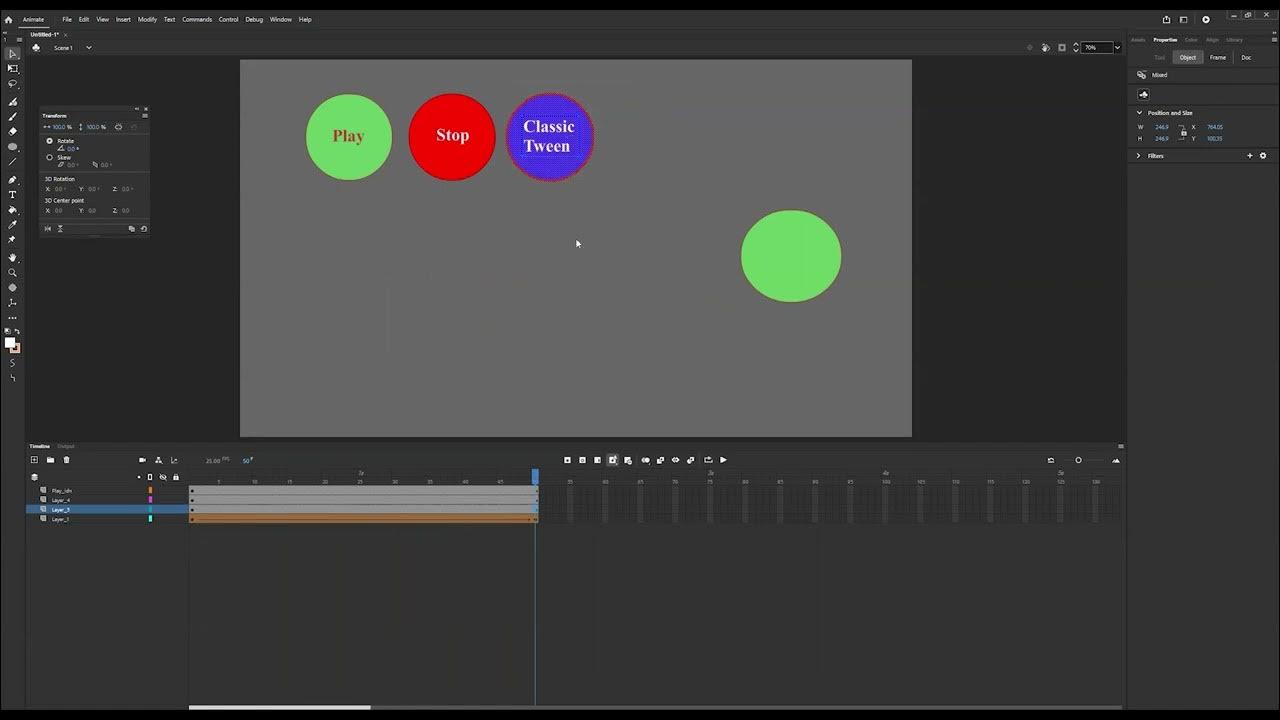 Adobe Animate - Introduction to Development (Buttons & Code Snippet) - YouTube
