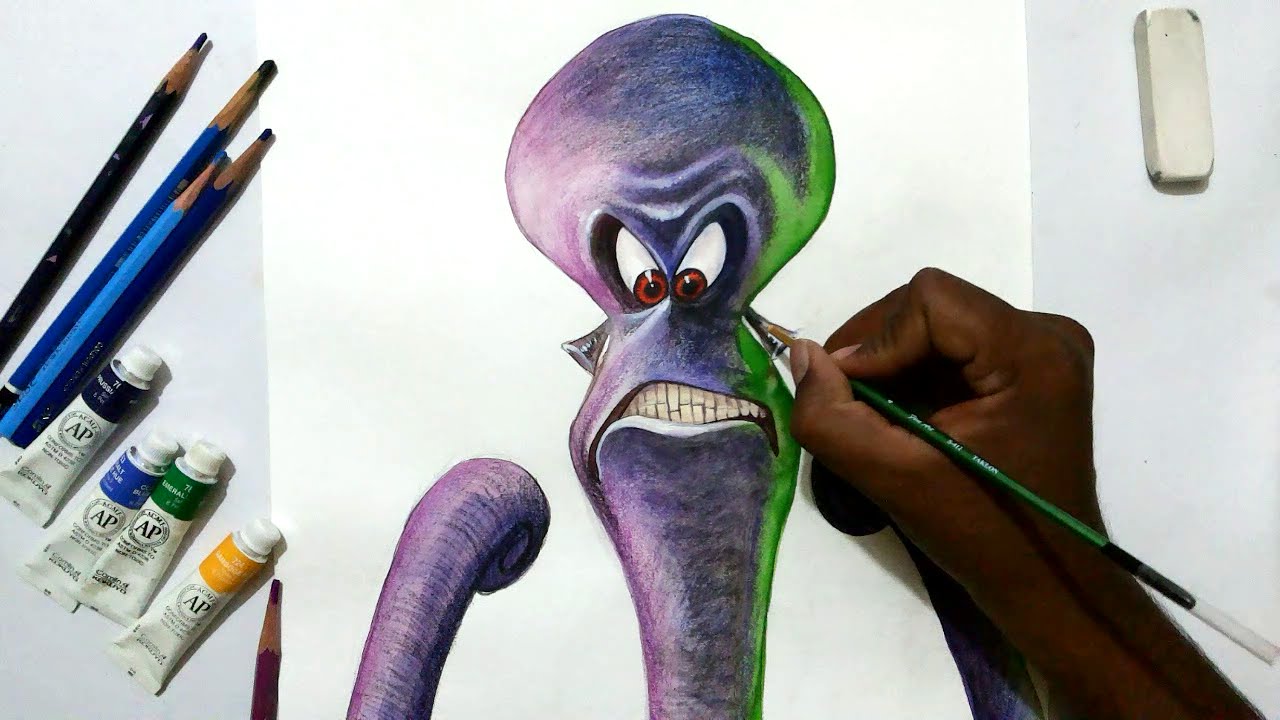 how to draw penguins of madagascar Dr. octavius brine - YouTube