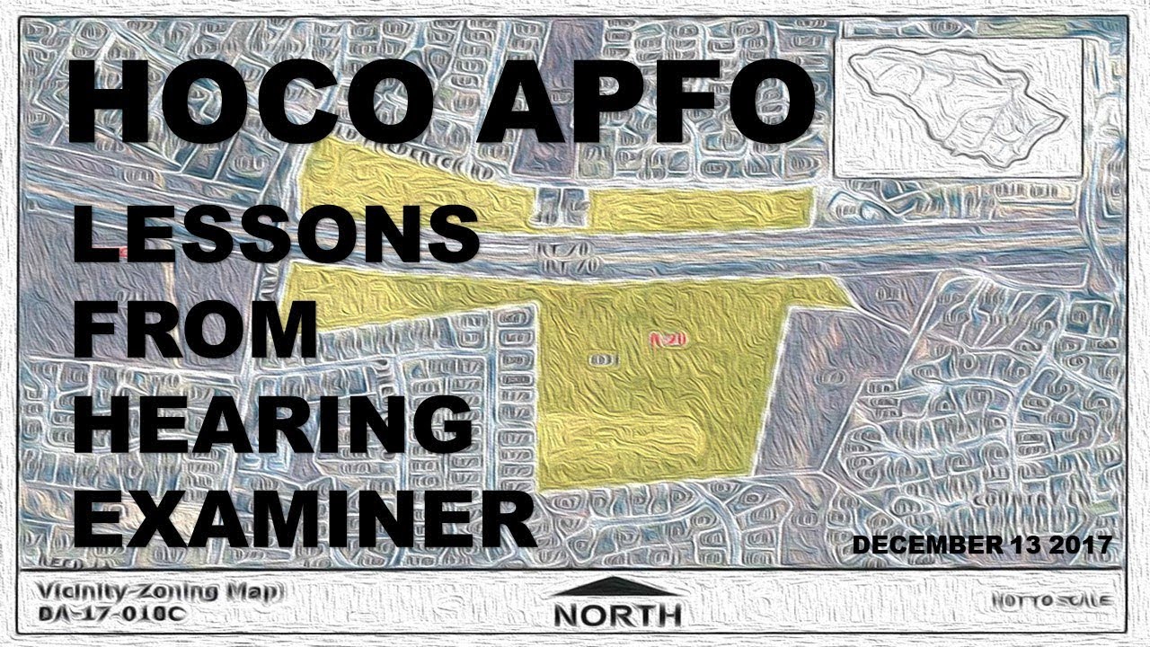 HOCO APFO - HEARING EXAMINER COMMENTS ON APFO - YouTube