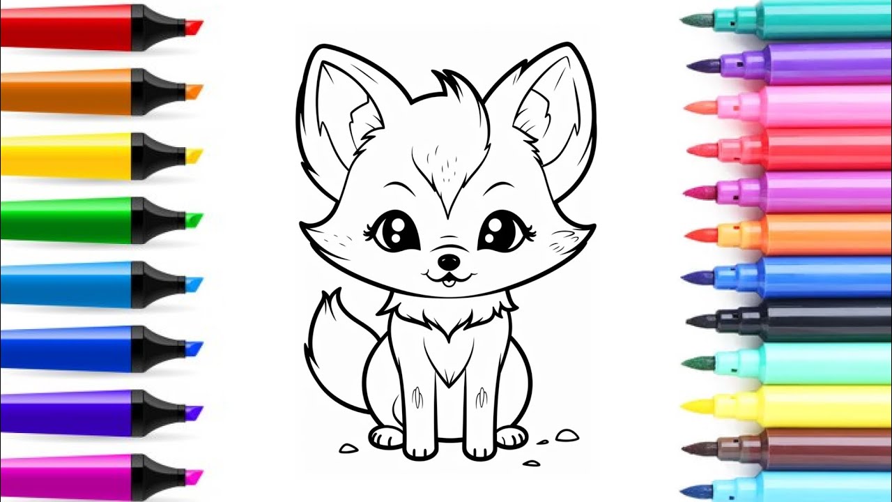 How to draw cute baby fox easy step by step - YouTube