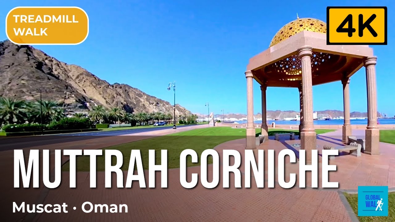 🇴🇲 MUTTRAH CORNICHE 4K | Muscat Waterfront & Indian Ocean Coastline ...