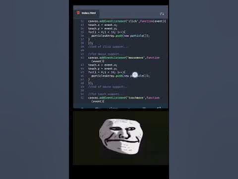 Create Mouse Particle effect in Javascript | html 5 canvas #shorts # ...