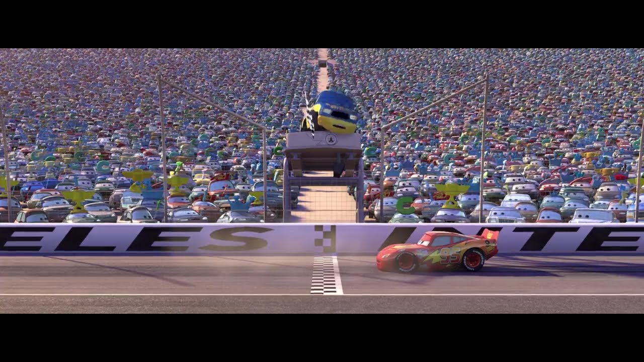 Cars 2006 - Lightning McQueen comback the race - Ending Scene - YouTube