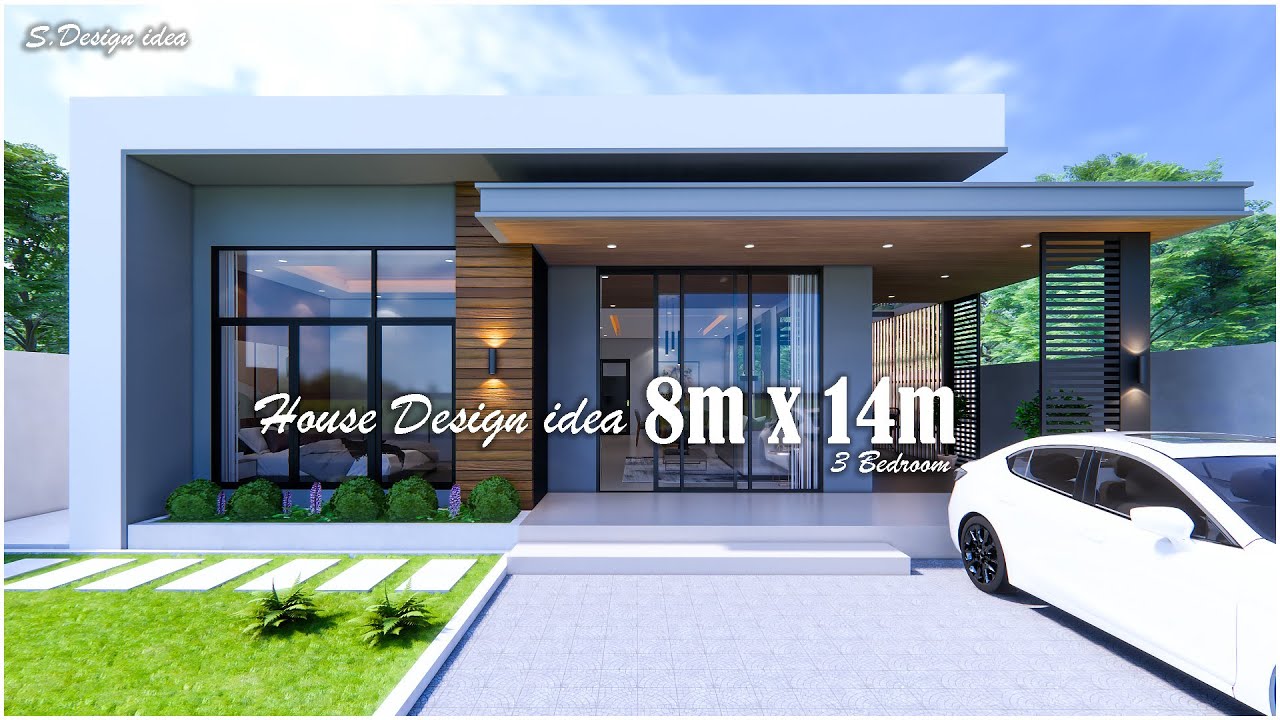 Simple House House Design Idea 8m X 14m 112sqm 3Bedroom YouTube Simple House House Design Idea 8m X 14m 112sqm 3Bedroom YouTube