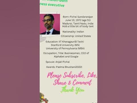 "Sundar Pichai Biography: Journey of an Indian-American Tech Titan ...