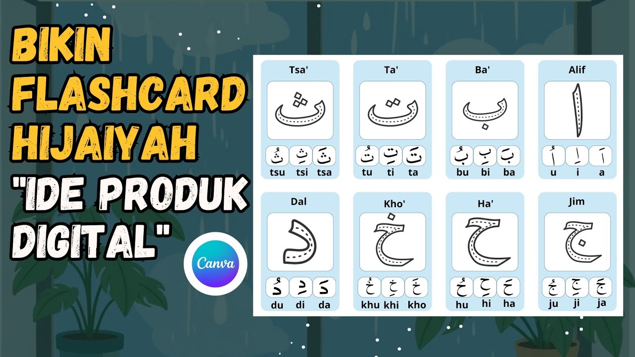 Cara Bikin Flashcard Huruf Hijaiyah di Canva Bisa Jadi Ide Jualan - YouTube