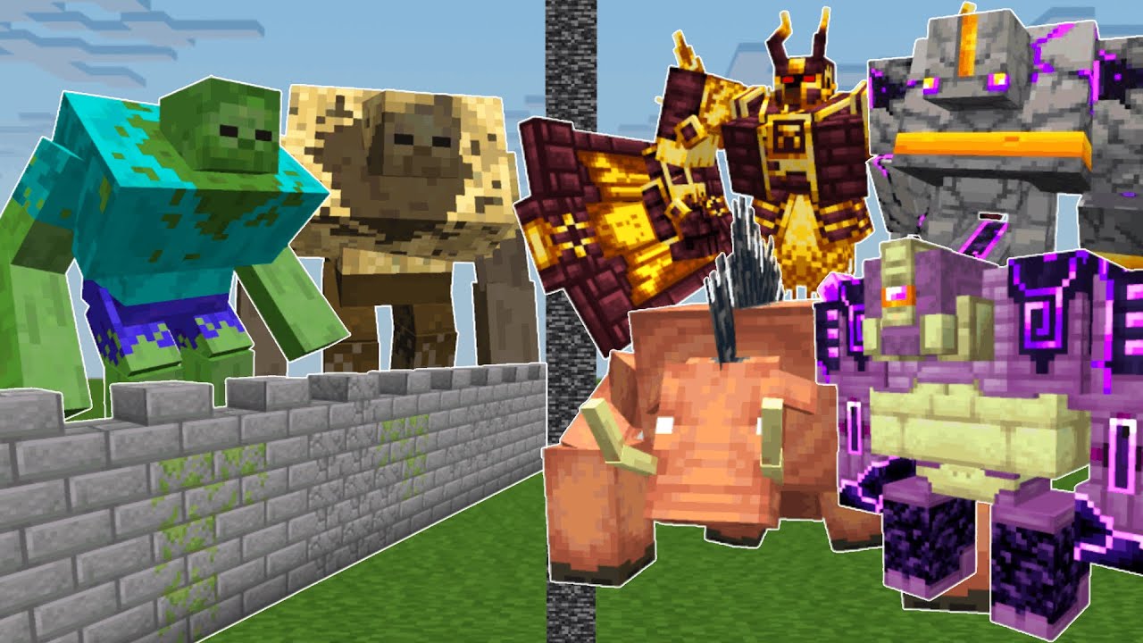 ZOMBIE CASTLE vs NETHER & END BOSSES (Minecraft Mob Battle) - YouTube
