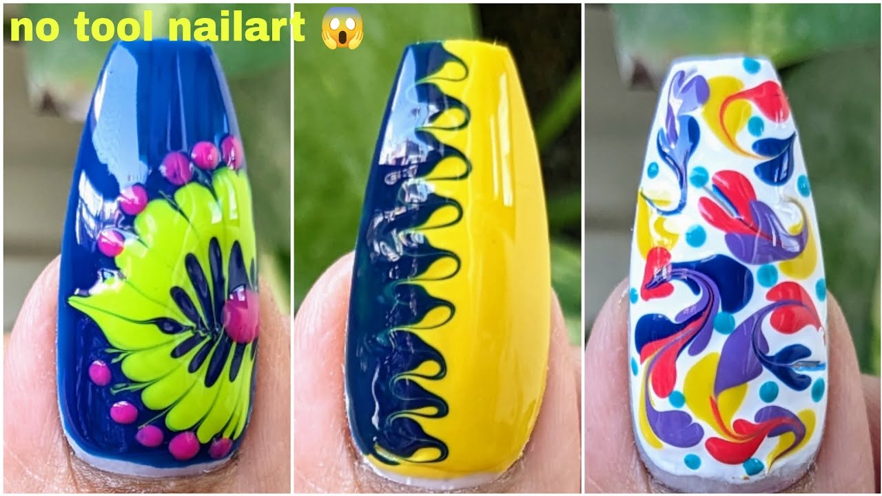 Top 3 easy drag nailart design for beginners 😱💅|Drag marble nails # ...