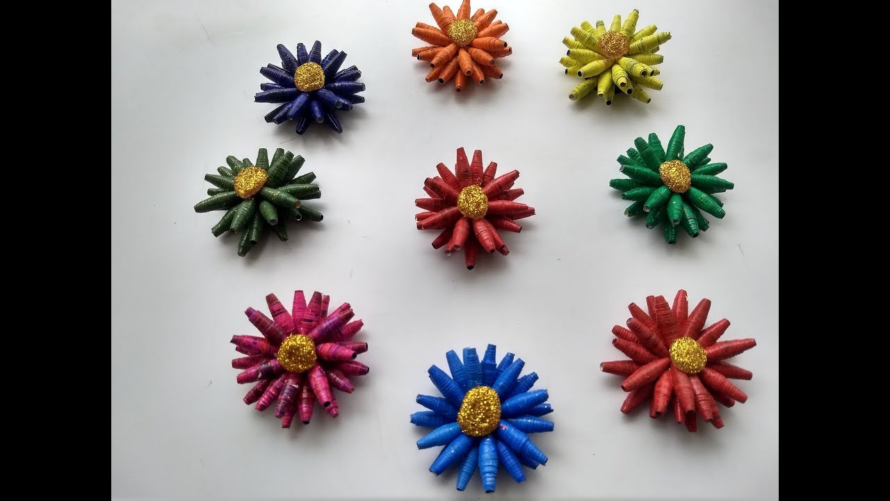How to make Paper Bead Flower || Best out of waste|| DIY|| Iris Craft ...