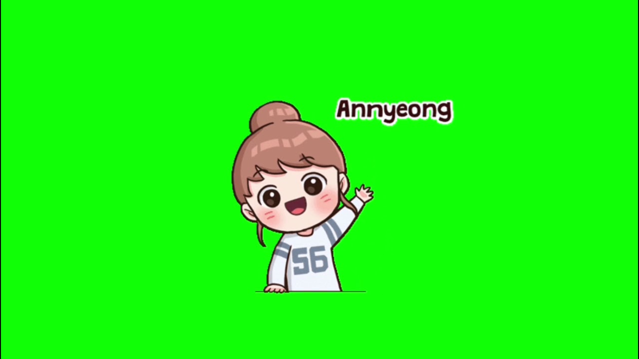 ️GREEN SCREEN EFFECTS: kawaii anime girl hello - YouTube