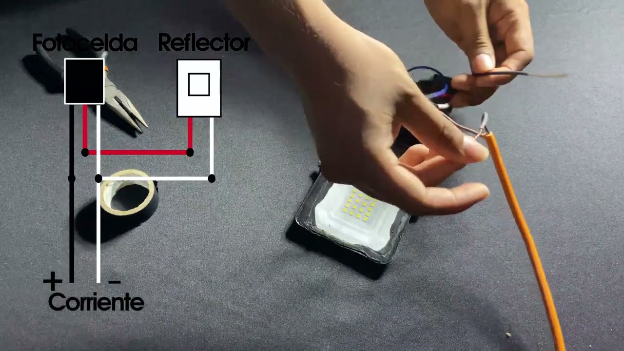 Conectando Fotocelda a un reflector muy Fácil (diagrama) - YouTube