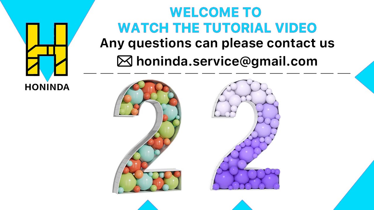 Honinda 3ft Mosaic Number 2 Balloon Style DIY Tutorial - YouTube
