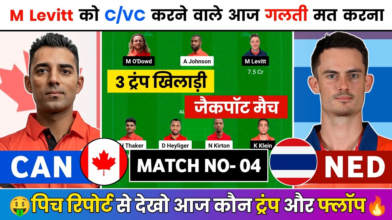 CAN vs NED Dream11 Prediction || ned vs can dream11 team || can vs ned ...