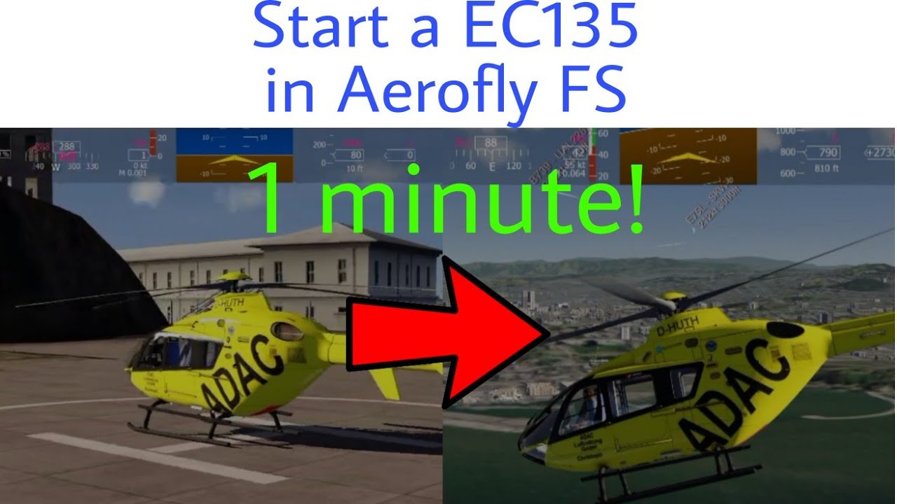 How to start a EC135 helicopter in Aerofly from cold and dark! - YouTube