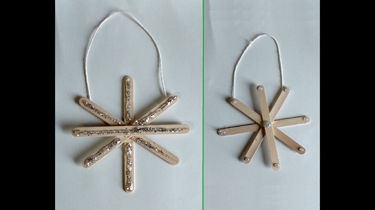 How To Make Popsicle Stick Snowflakes - YouTube