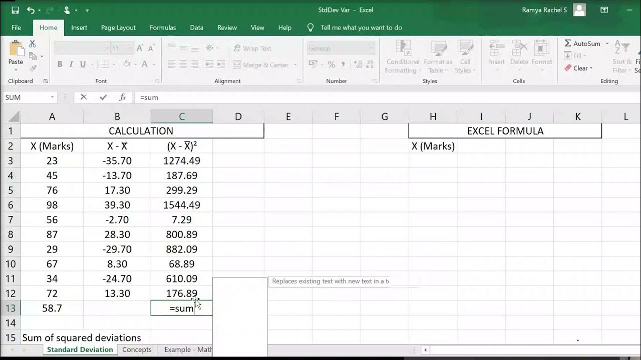 Standard Deviation and Variance in Excel | Step by Step and STDEV ...