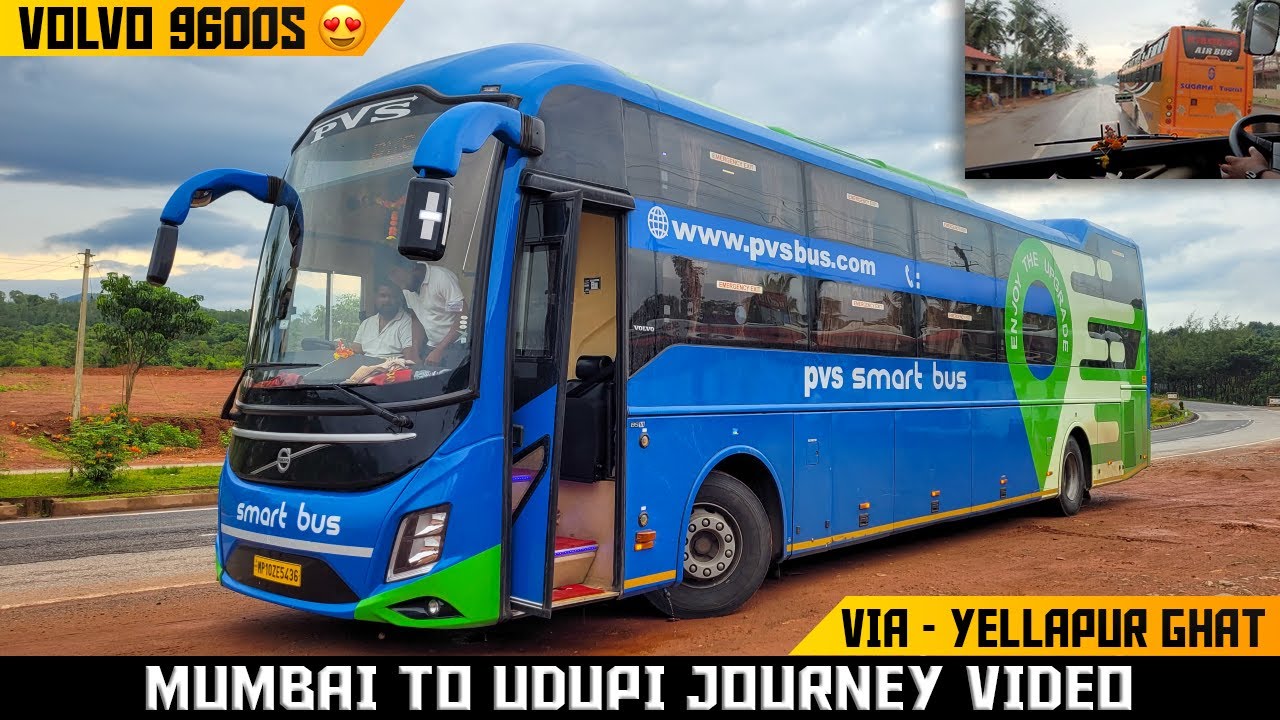 Mumbai to Udupi bus journey 🔥 | Volvo 9600s Luxury Sleeper Bus | PVS ...