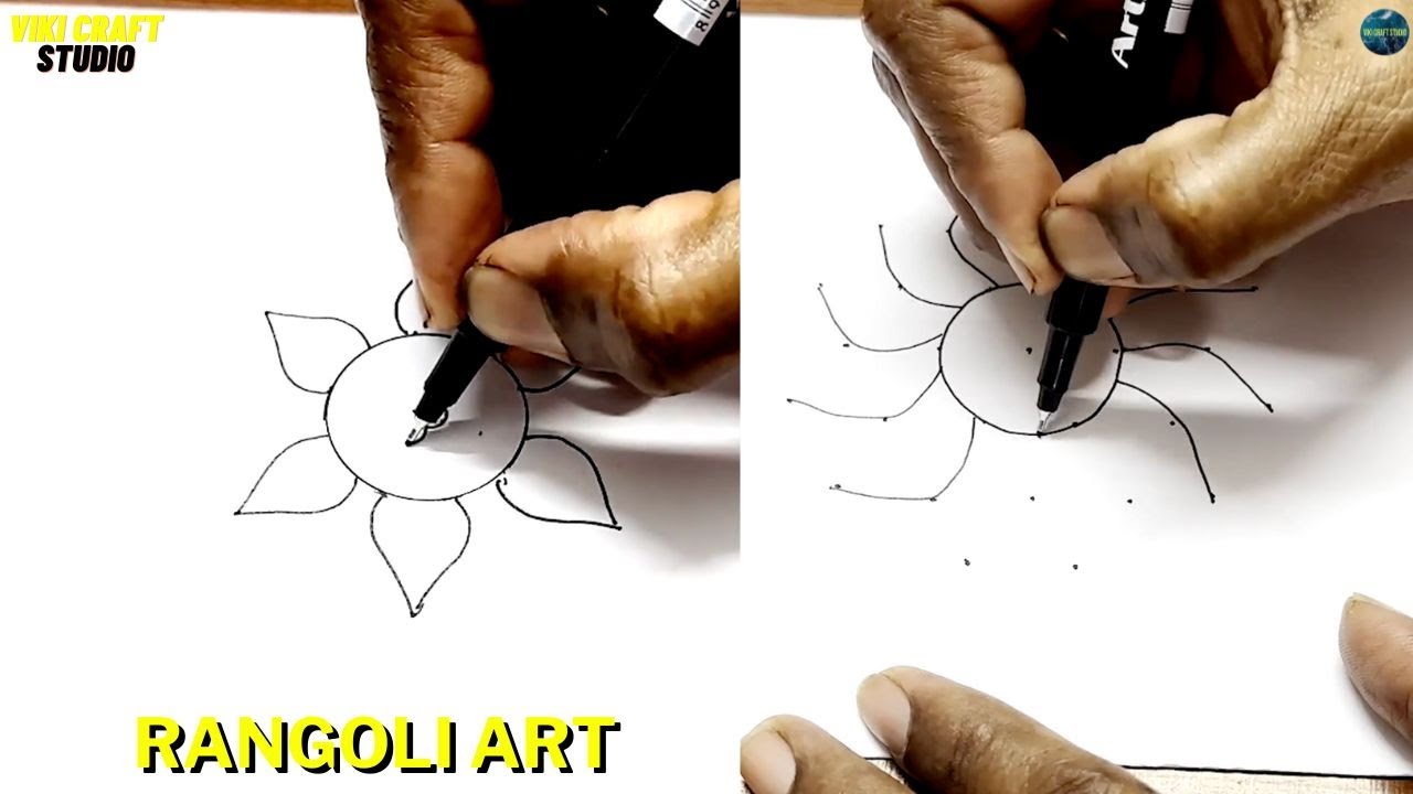 RANGOLI ART | EASY RANGOLI IDEAS | VIKI CRAFT STUDIO - YouTube