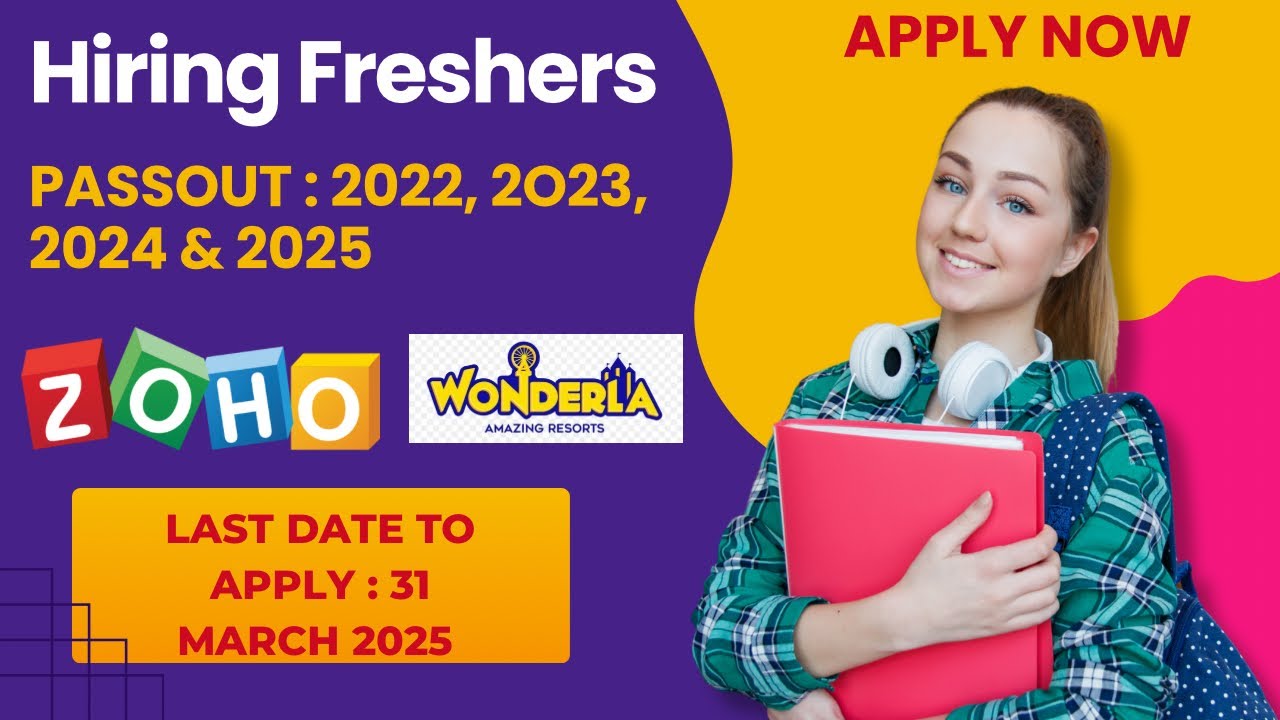 ZOHO & Wonderla Hiring Freshers - Apply now Freshers opening 2025 #mnc ...