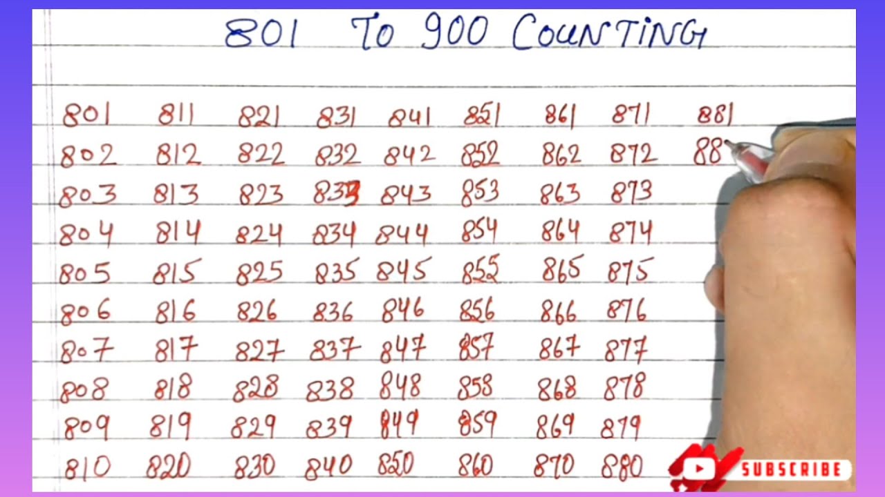 801 se 900 Tak Ginti | 801 to 900 Counting | Counting | 123456789 #123 ...