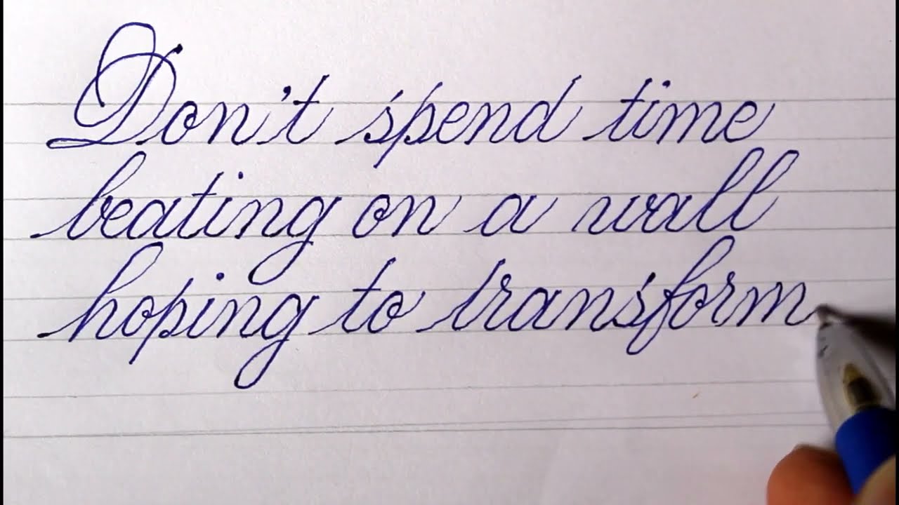 How to write cursive handwriting with ball pen || ball pen Calligraphy ...