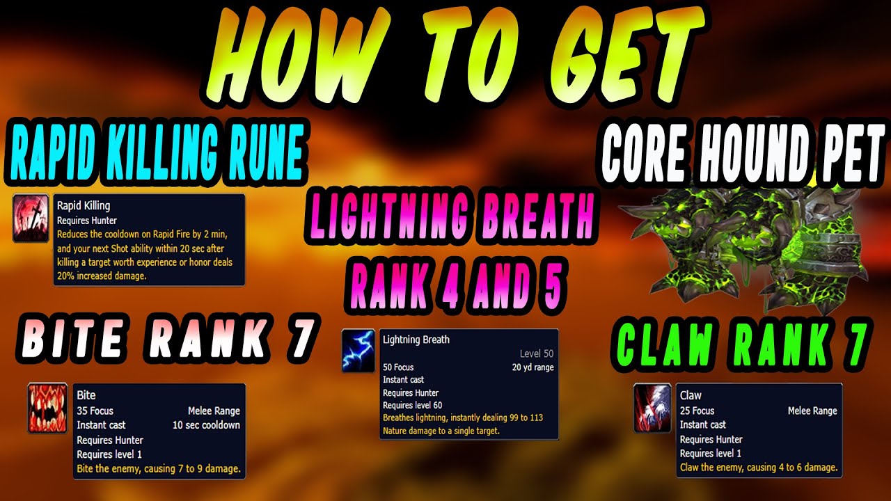 How To get core Hound PEt l Rapid killing Rune l Claw & Bite rank 7 l ...