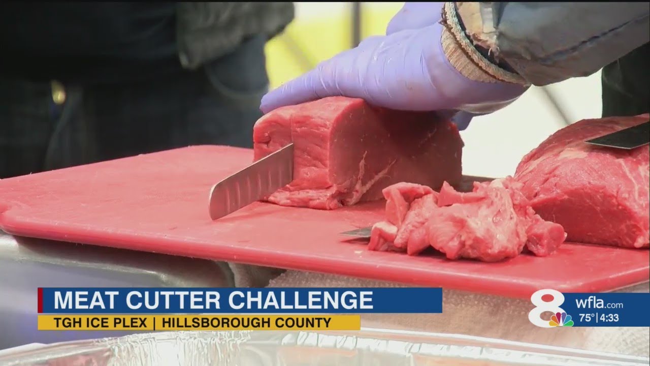 Butchers competing in Meat Cutter Challenge held in Tampa Bay - YouTube