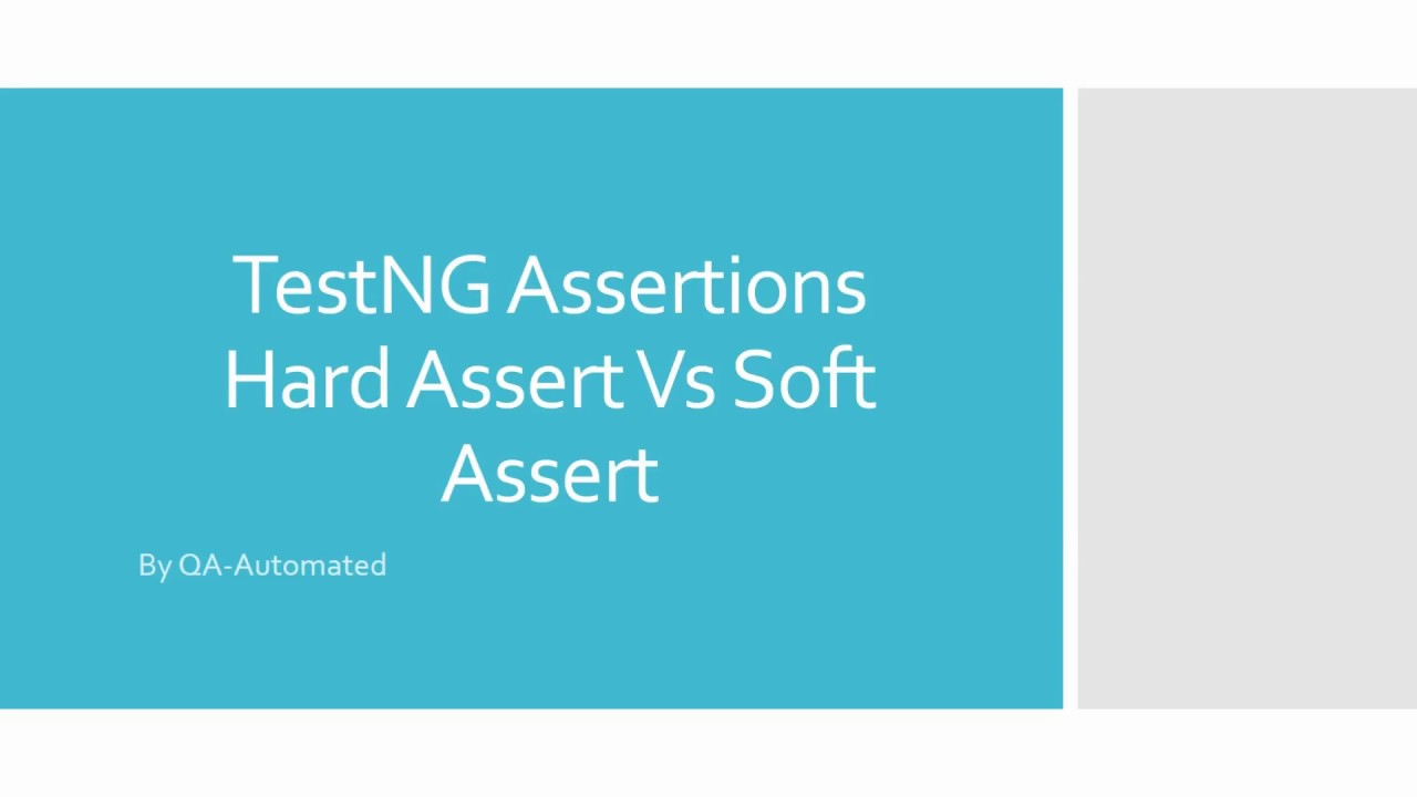 Testng Assertions Youtube