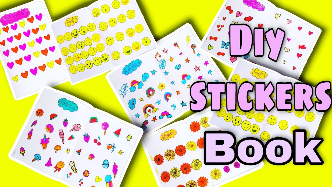 DIY stickers book / how to make sticker book/ cute sticker book ...