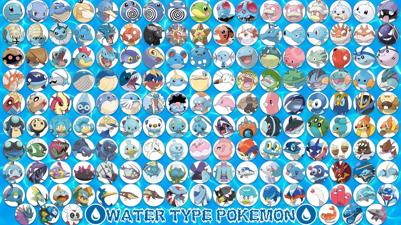 All Water Type Pokemon... NO SPLASHING! sorry Magikarp. - YouTube