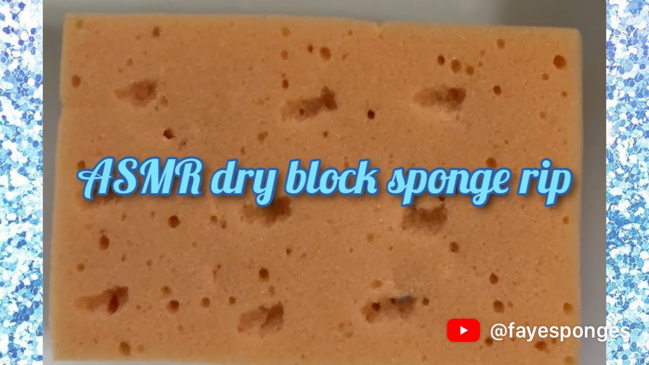 ASMR dry crispy soft block sponge rip. Ripping sponges 🧽 - YouTube