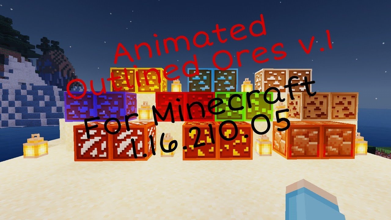 Animated Outlined Ores - RP for Minecraft 1.16+ - YouTube