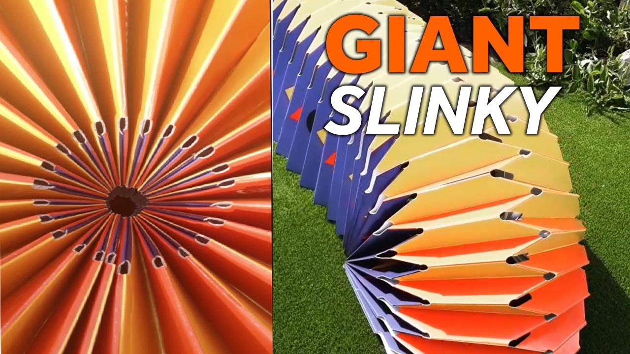 I made this giant cardboard Slinky, who needs plastic toys? - YouTube