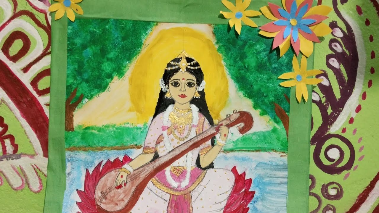 sorosoti art Video/sorosoti drawing/saraswati thakur drawing/maa ...