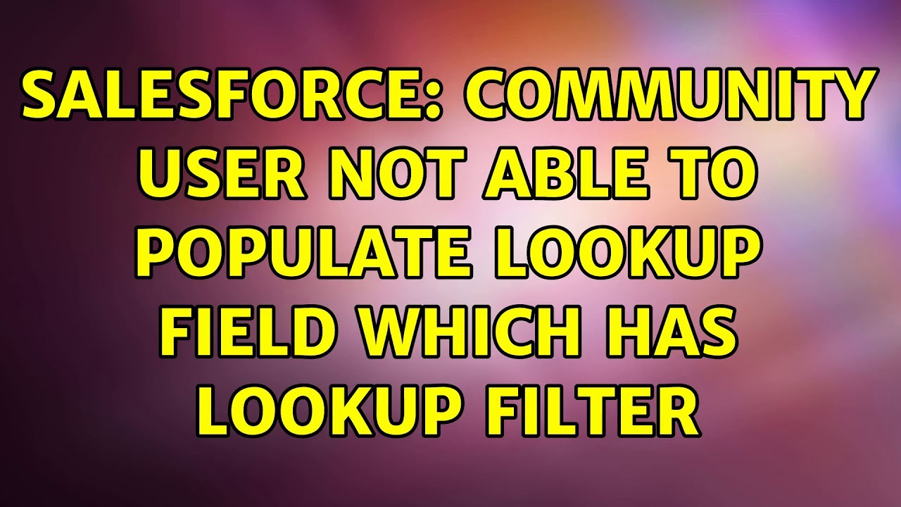 Salesforce: community user not able to populate lookup field which has ...