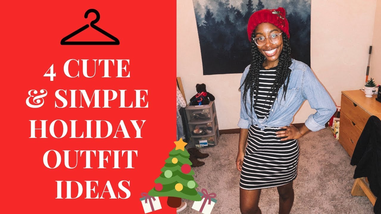 4 Cute & Simple Holiday Outfits ft. Madison Anglin - YouTube