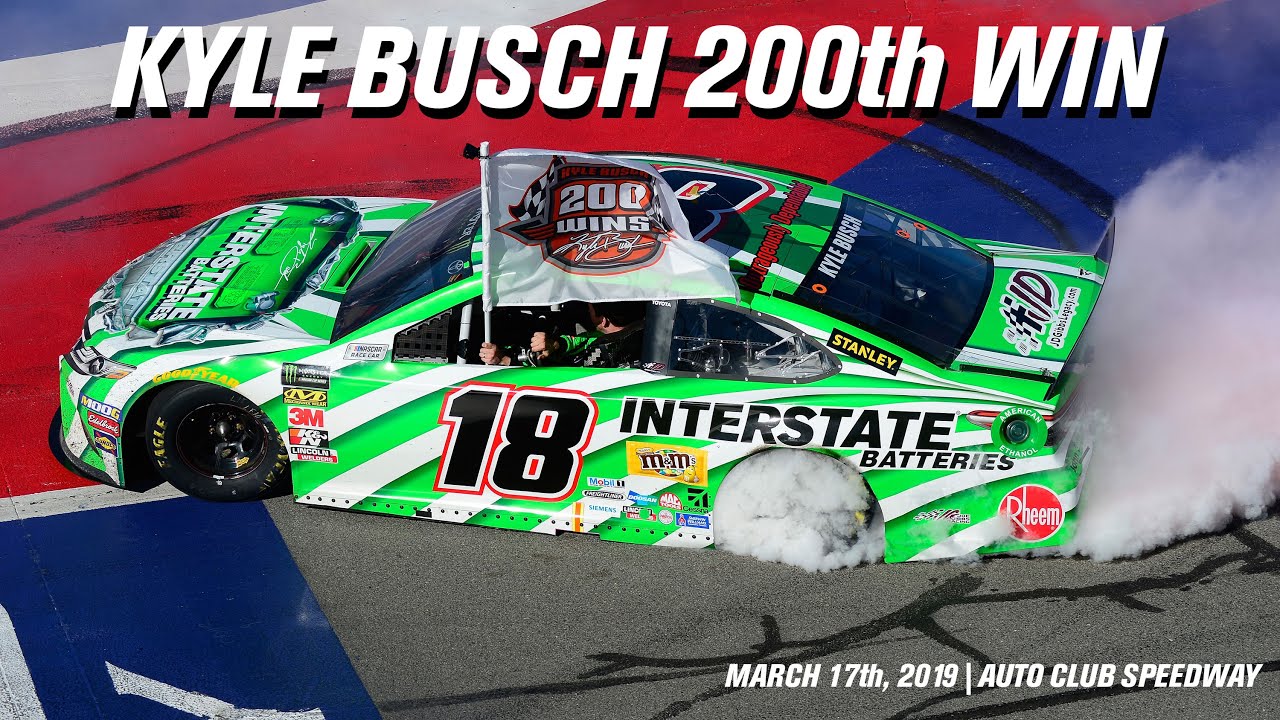 Kyle Busch Wins The Auto Club 400 | 200th NASCAR Win - YouTube