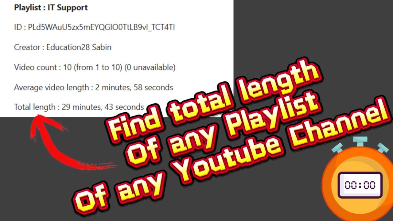 How to Calculate Total Length/Time of Any YouTube Playlist Using Free ...