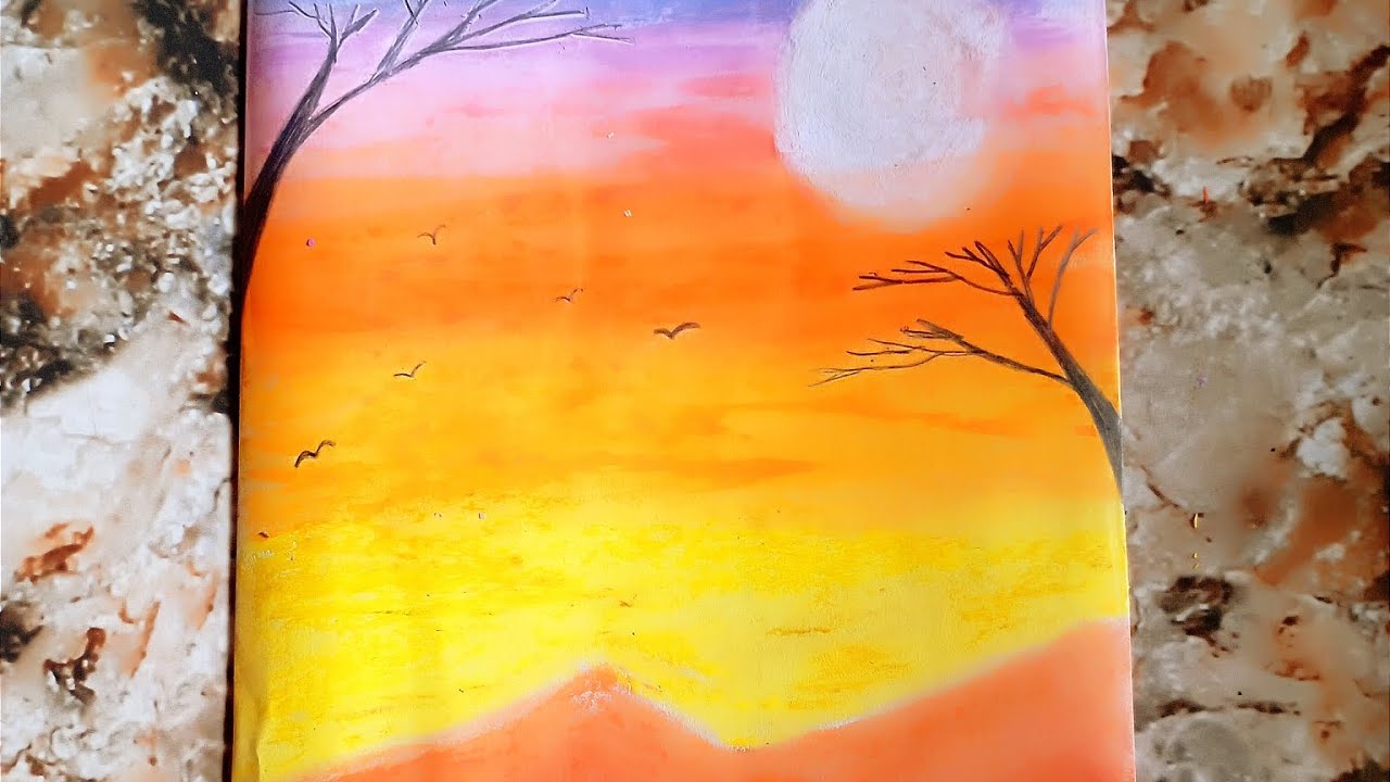 Menggambar Sunset di padang pasir - YouTube