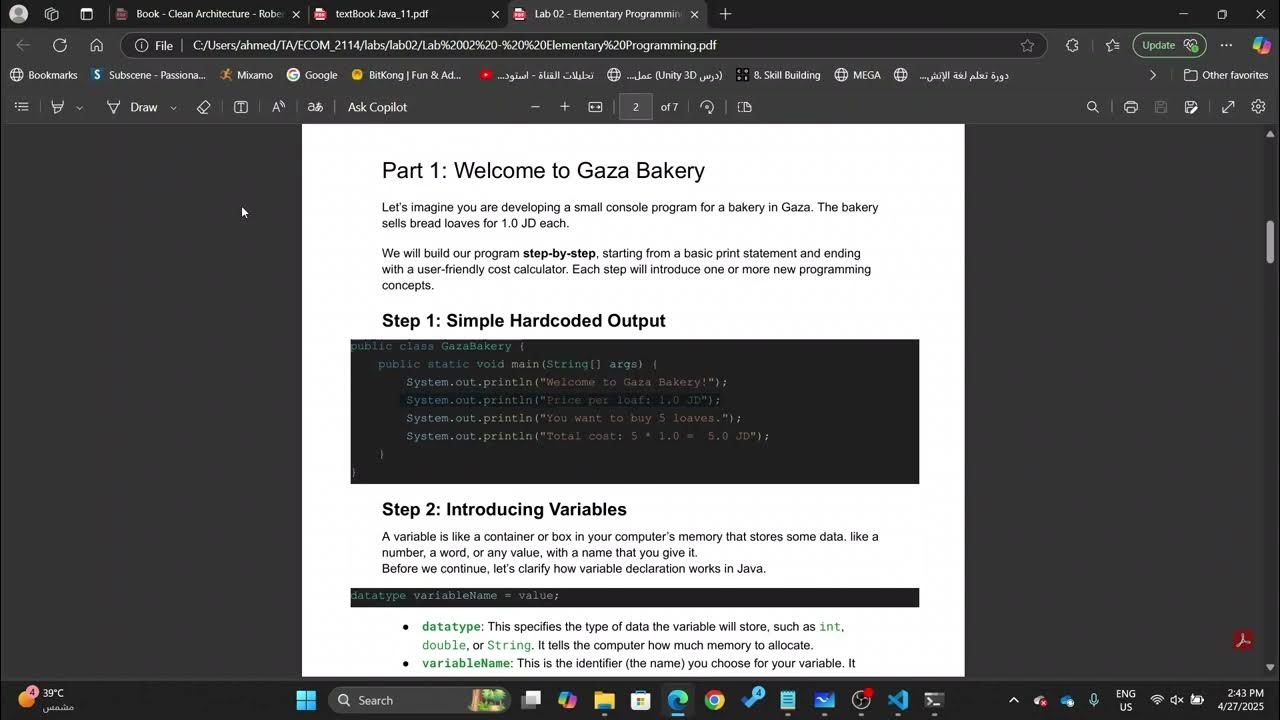 ECOM 2114 - Lab 02 - Elementary Programming - YouTube