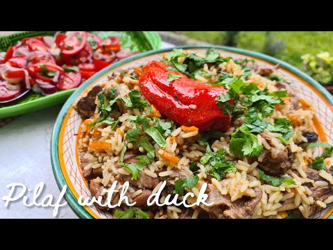 Crumbly plov with duck on the campfire in an Afghan cauldron. The best recipe#50 #plov #плов #food