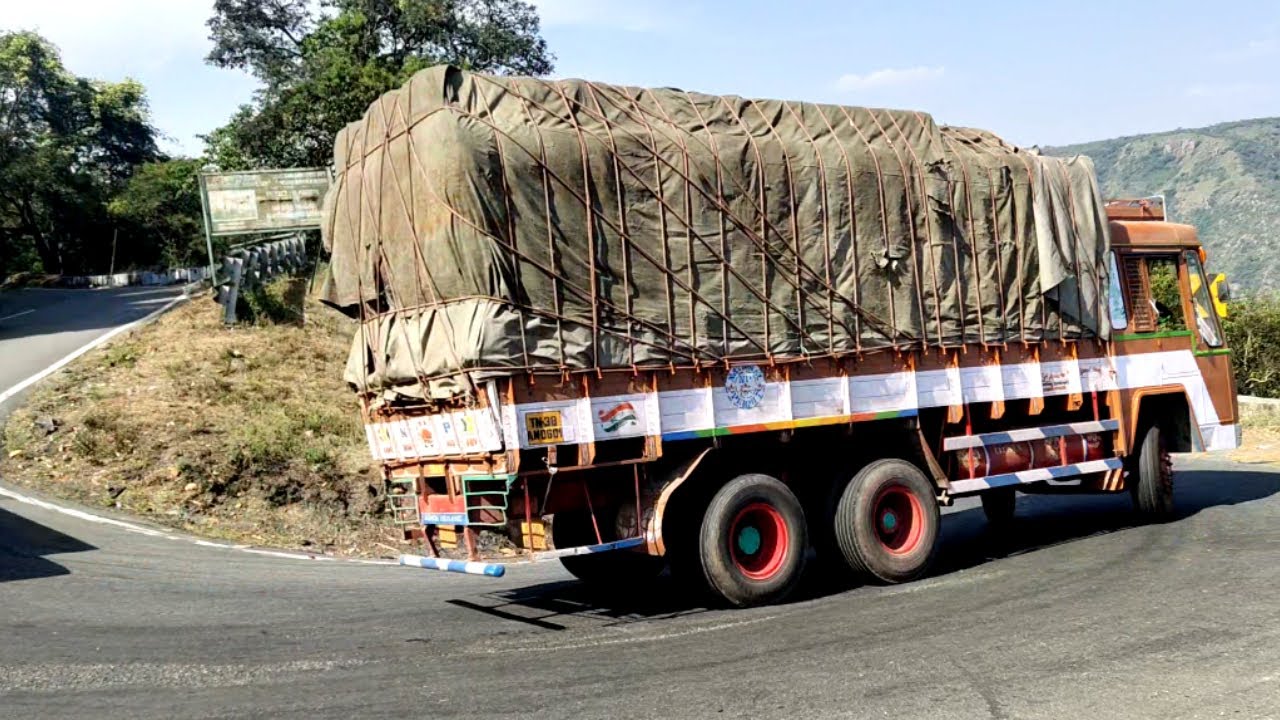 BharatBenz Truck And Load Lorry Turning 27/27 Hairpin bend Hills ...